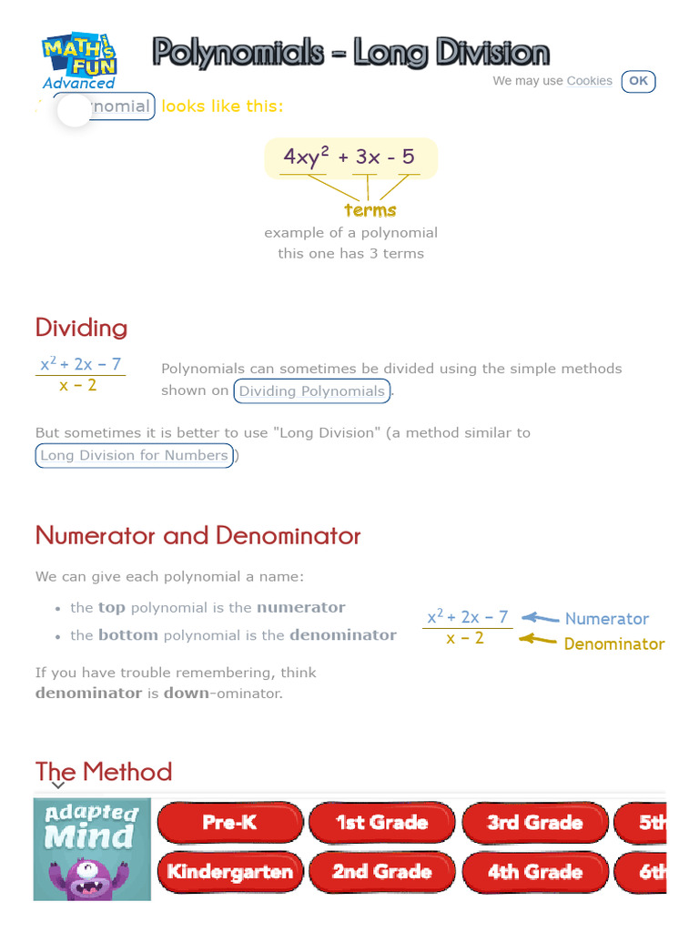 Polynomials - Long Division | PDF | Polynomial | Division (Mathematics)