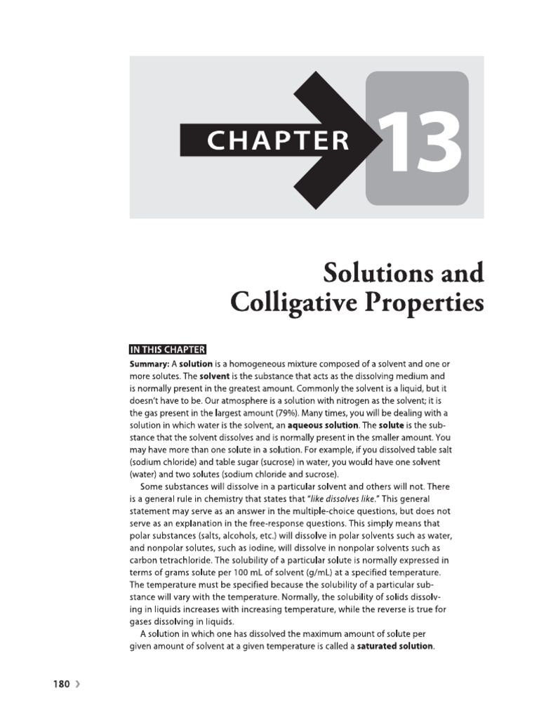 Solutions and Colligative Properties AP | PDF