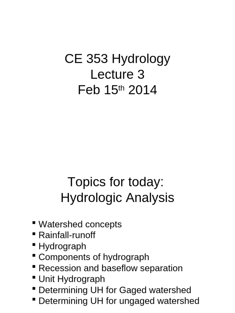 Hydrologic Analysis and Unit Hydrograph | PDF | Drainage Basin ...