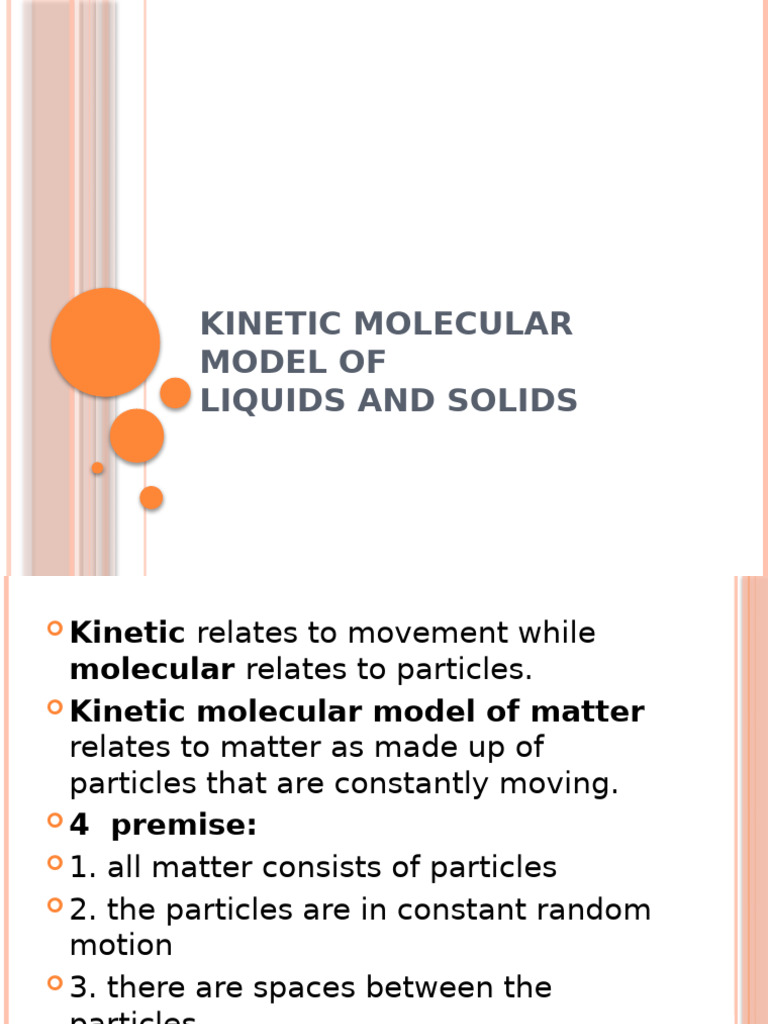 Kinetic Molecular Theory of Matter | PDF | Intermolecular Force ...