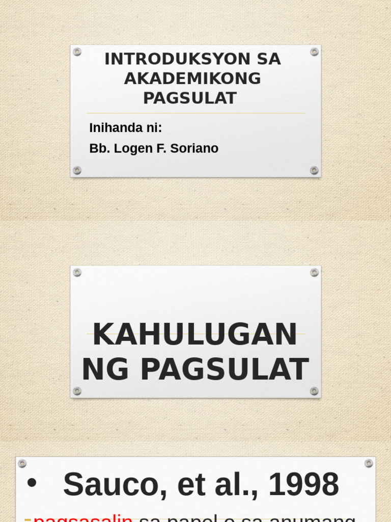 I. Introduksyon Sa Akademikong Pagsulat | PDF