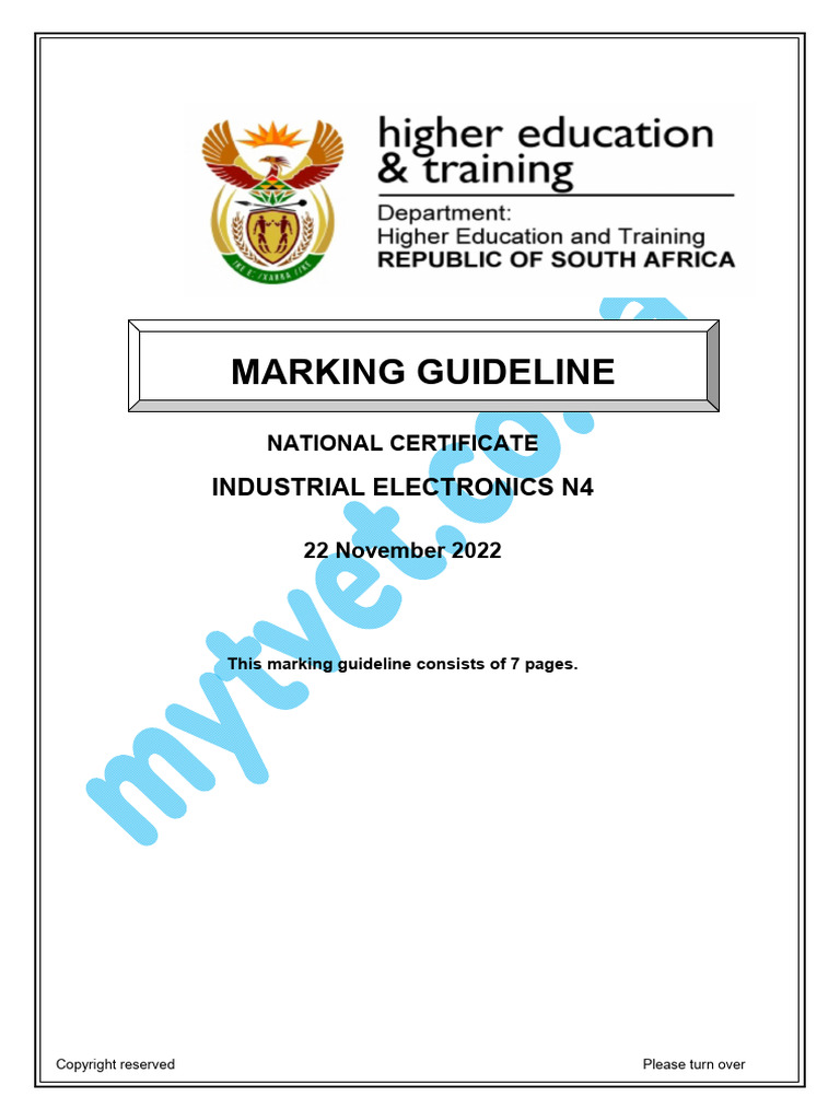 N4 Industrial Electronics November 2022 Memorandum PDF | PDF ...