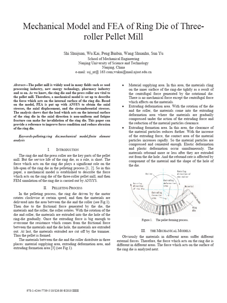 FEA Analysis of Pellet Mill Ring Die | PDF | Stress (Mechanics ...