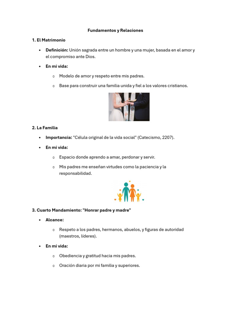 El Matrimonio, La Familia, y 4to. Mandamiento | PDF