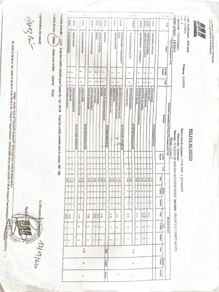 Bulletins Et Certificat Nat-2 | PDF
