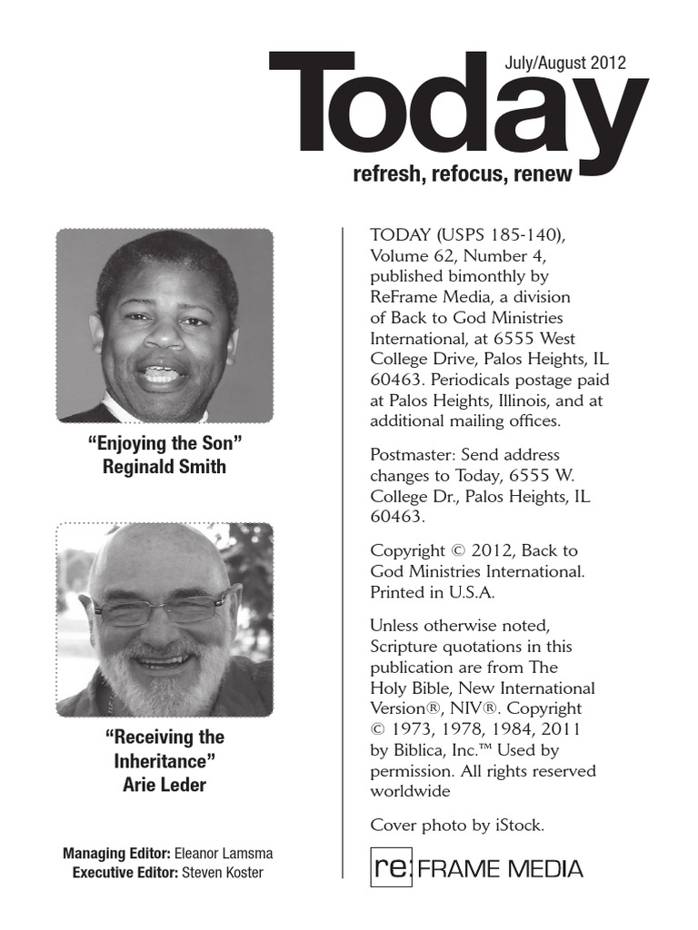 Today 2012 JulyAugust | PDF | Jesus | Disciple (Christianity)