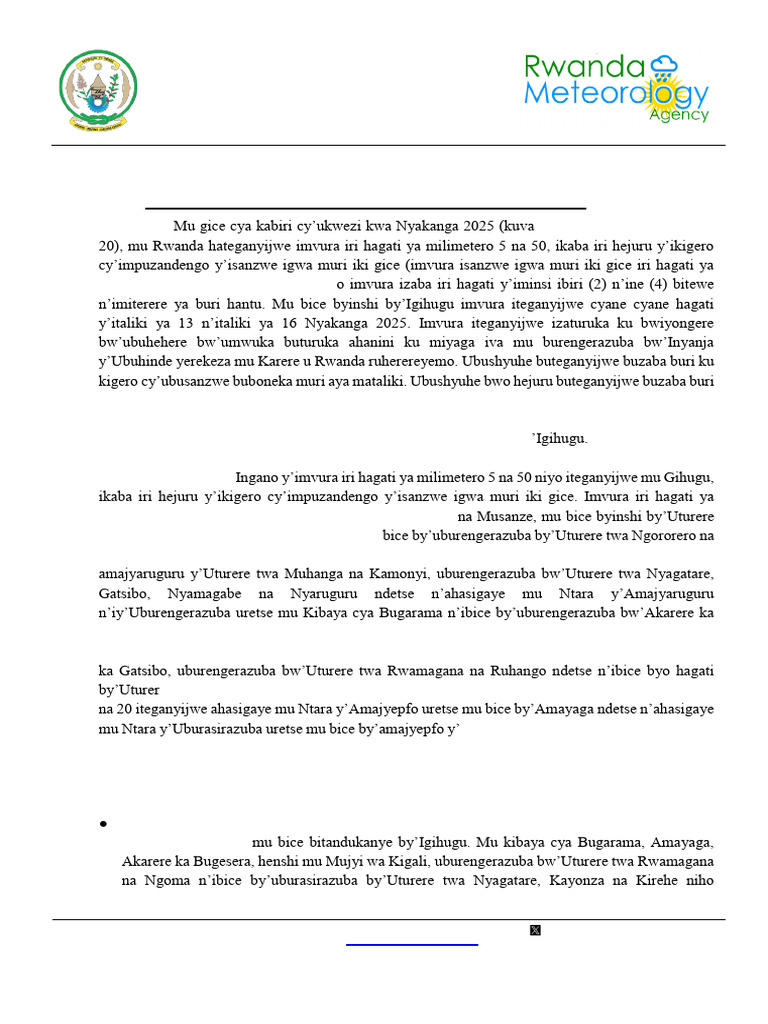 Iteganyagihe Rya Nyakanga 2025 D2 | PDF