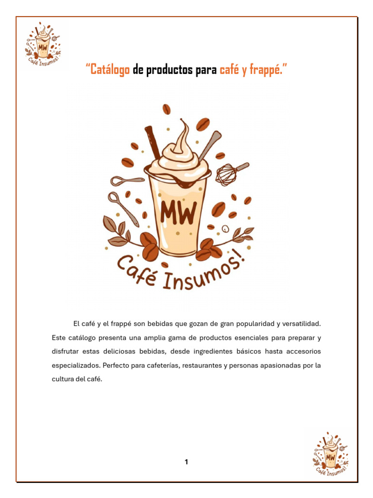 Catálogo de Productos para Café y Frappé | PDF | café | Chocolate