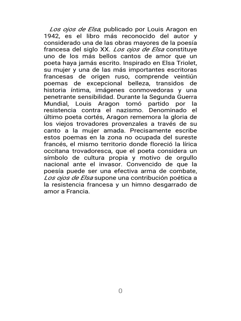 40 LOUIS ARAGON - Elsa Book To Do | PDF | Amor | Poesía