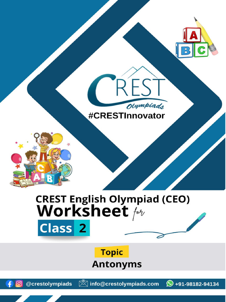 Antonyms Worksheet for Class 2 | PDF | Chess Theory | Chess