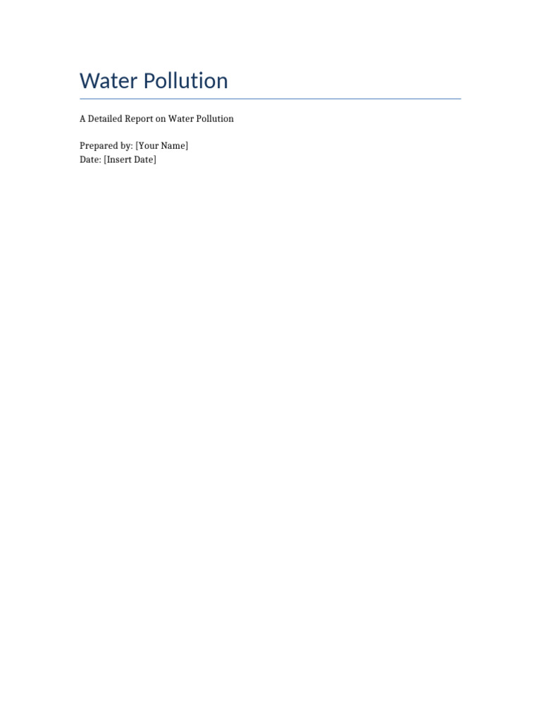 Water Pollution Report English | PDF | Water Pollution | Pollution