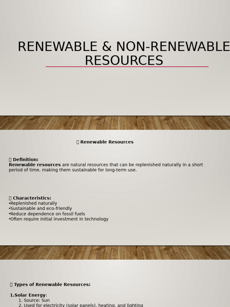 Renewable vs Non-Renewable Resources Guide | PDF | Renewable Energy | Fuels