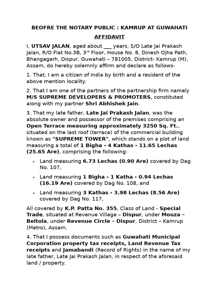 Affidavit - Utsav Jalan | PDF