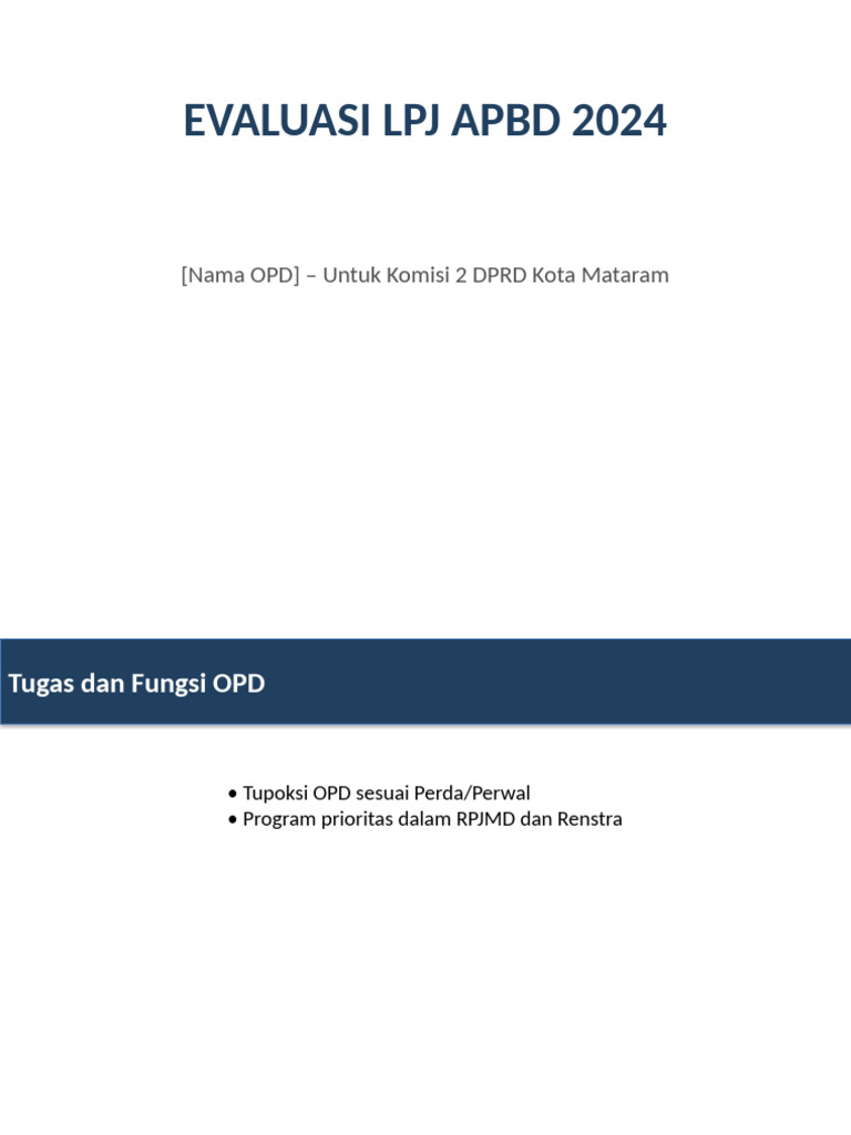 Template Presentasi Evaluasi OPD 2024 | PDF