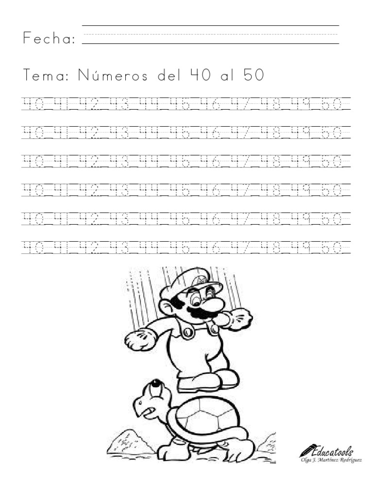 Números del 40 al 50 | PDF