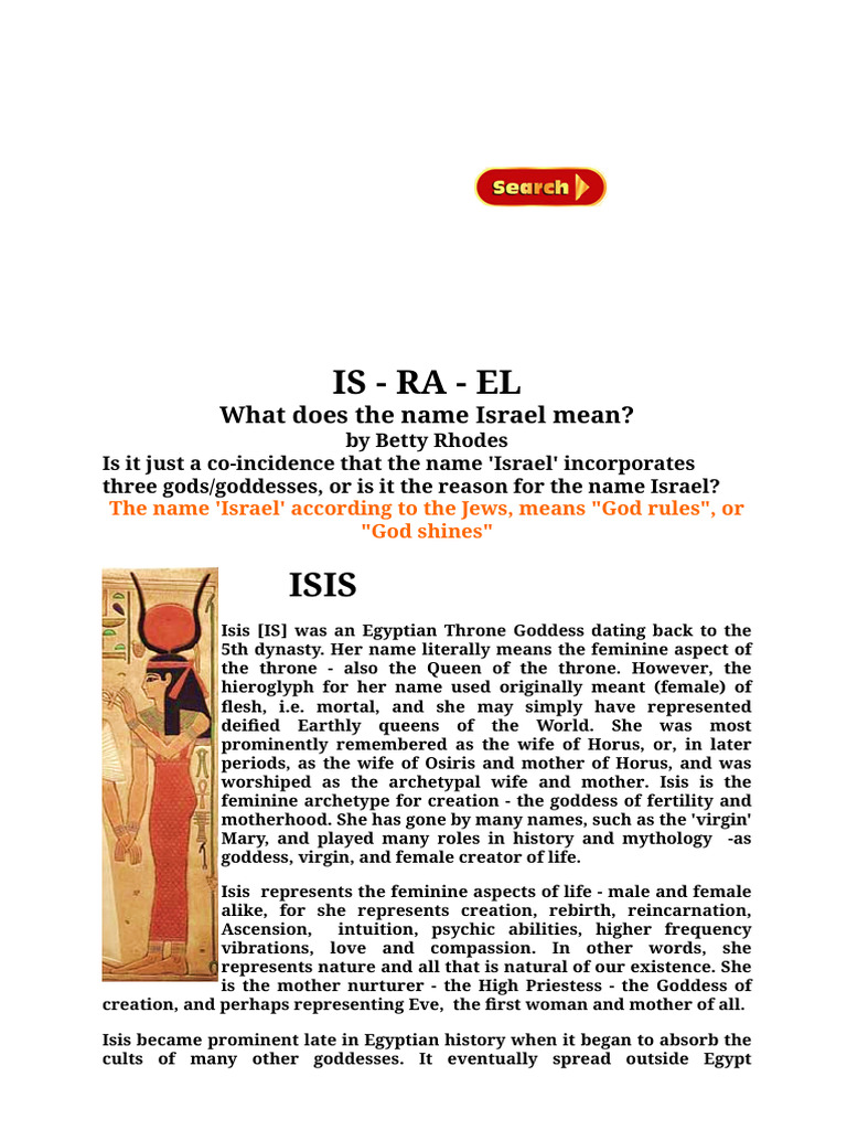 Meaning of Israel: Gods Explored | PDF | Isis | Deities