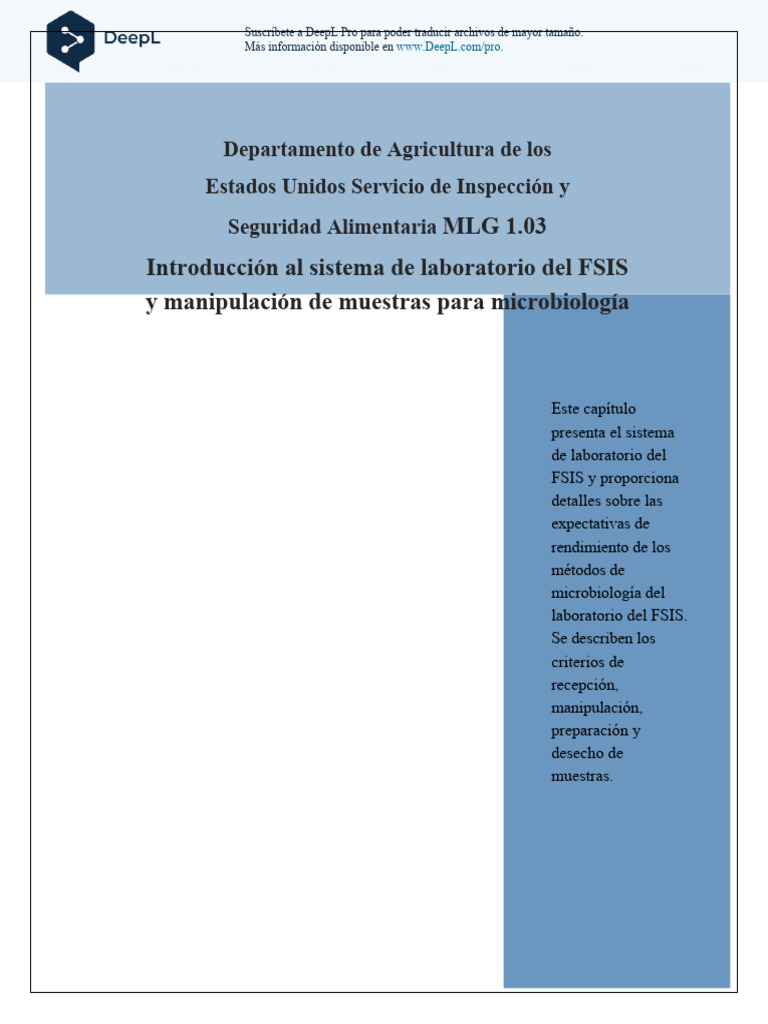FSIS Guia Muestreo FDA Es | PDF | Laboratorios | Seguridad alimenticia