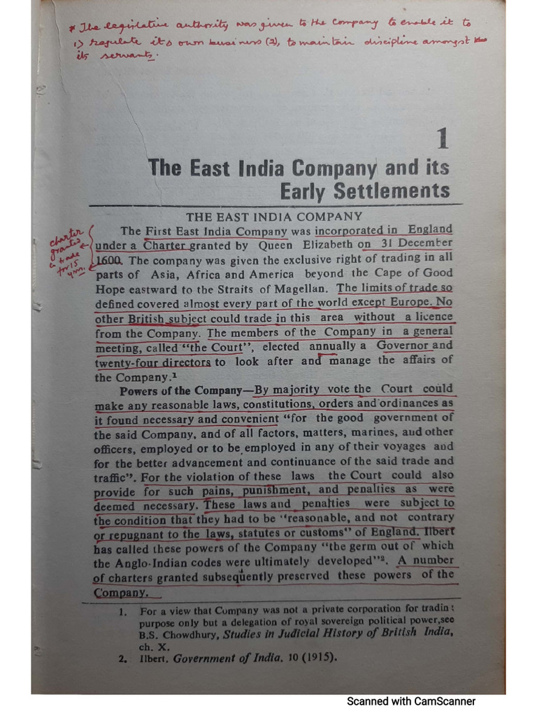 The East India Company and Its Early Settlements | PDF