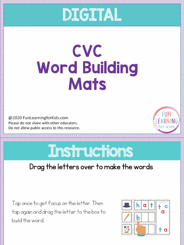 CVC Word Building Mats | PDF