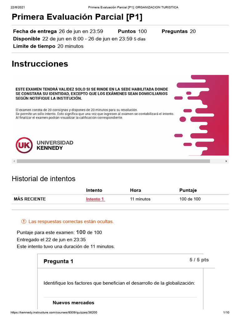 1 Primera Evaluación Parcial (P1) - ORGANIZACION T - 250712 - 201759 | PDF | Turismo | Business