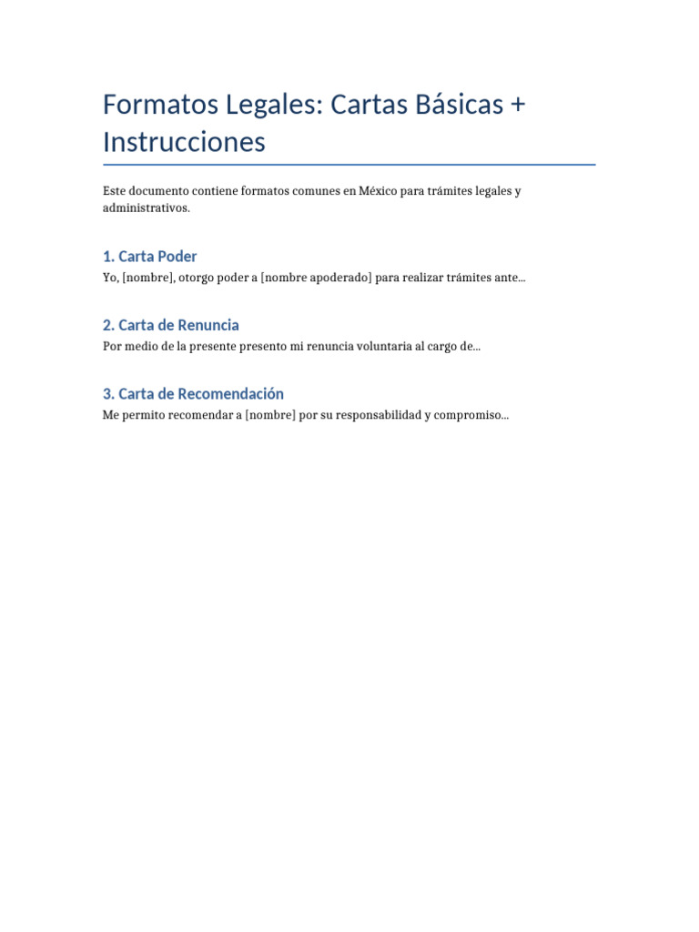 Formatos Legales Cartas | PDF