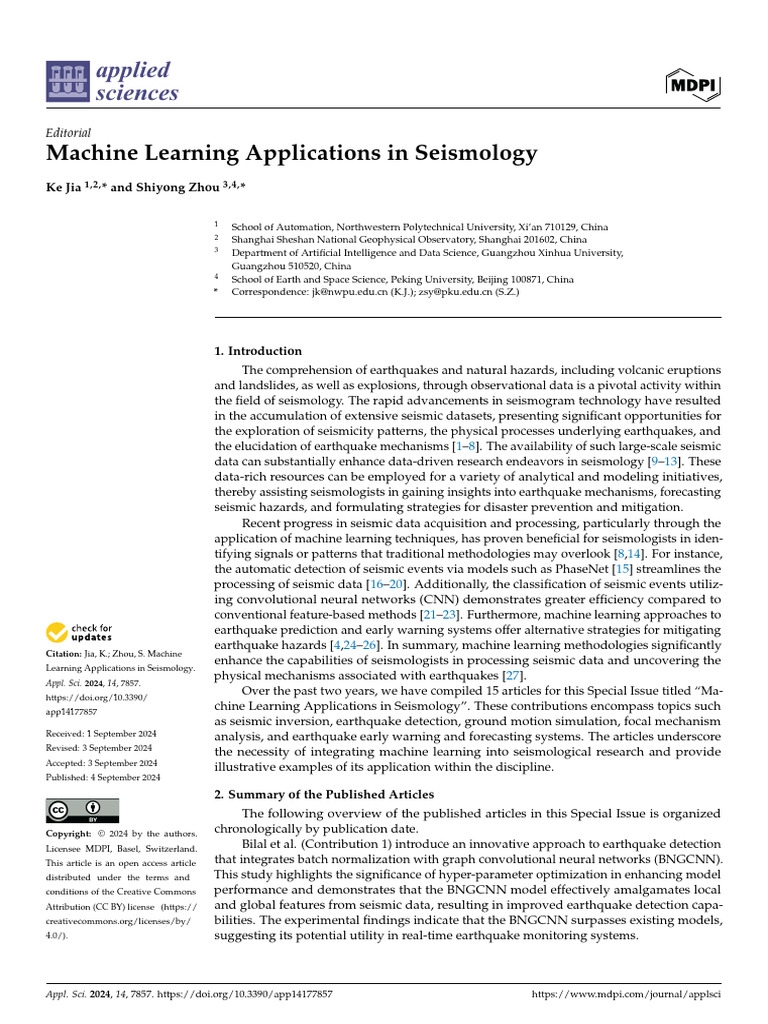 Machine Learning Applications in Seismology | PDF | Seismology ...