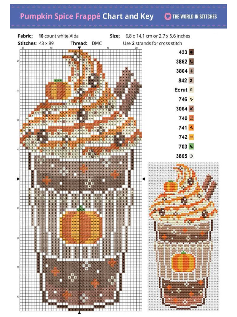 Frou Frou Coffee 8 Cross Stitch Pattern | PDF