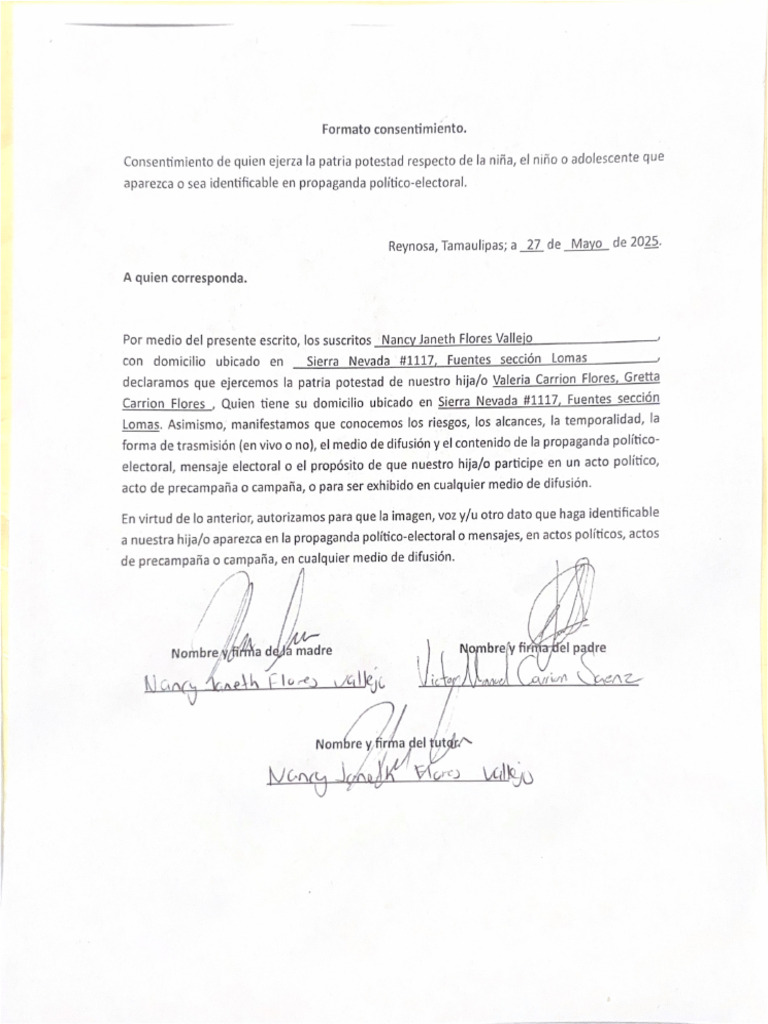 Formato Consentimiento | PDF
