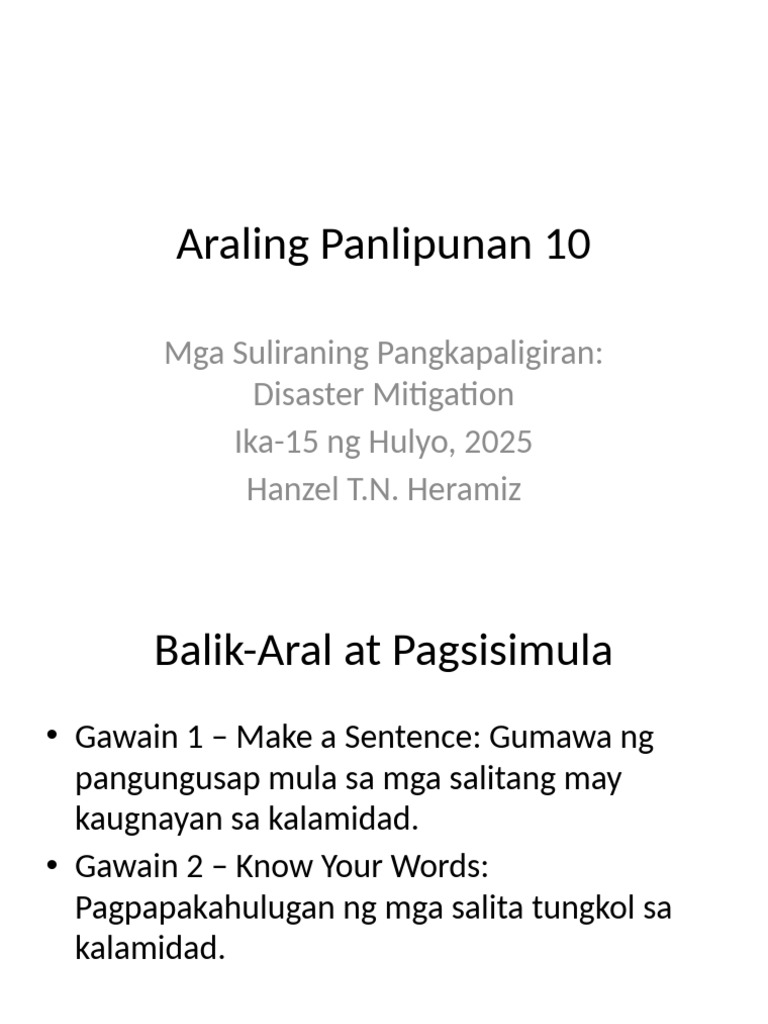 AP10 LessonPlan Presentation | PDF