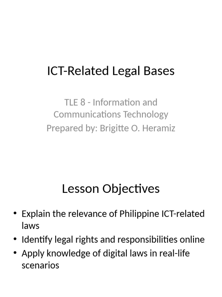 ICT Legal Bases Presentation | PDF