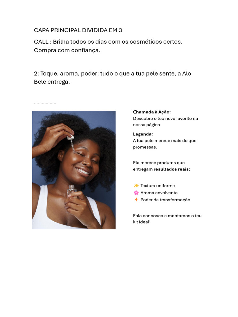 Capa Principal Dividida Em 3 Alo Bele | PDF