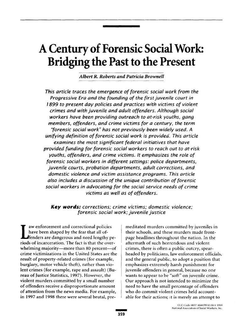 Forensic Social Work Article | PDF