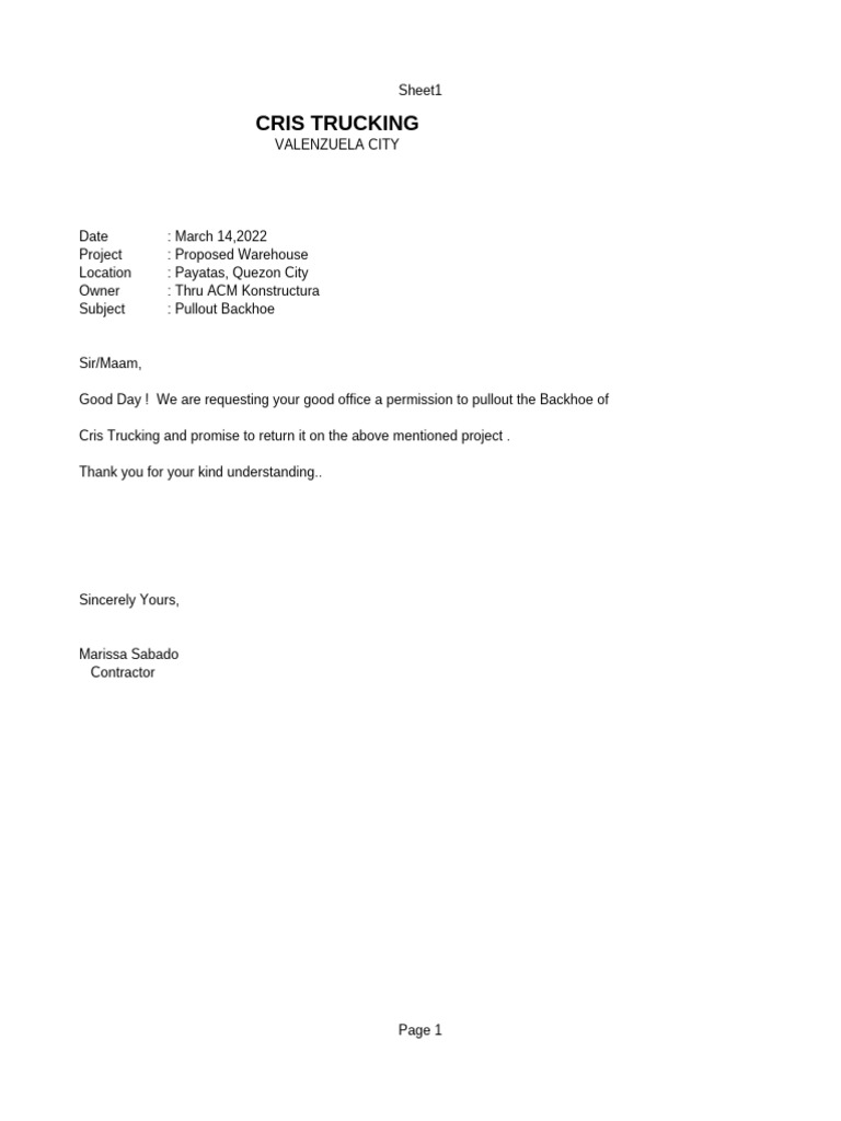 Pullout Letter | PDF