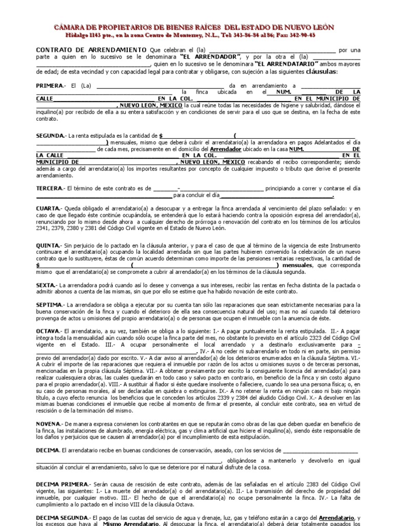 Contrato Rent A | PDF | Propiedad | Alquiler