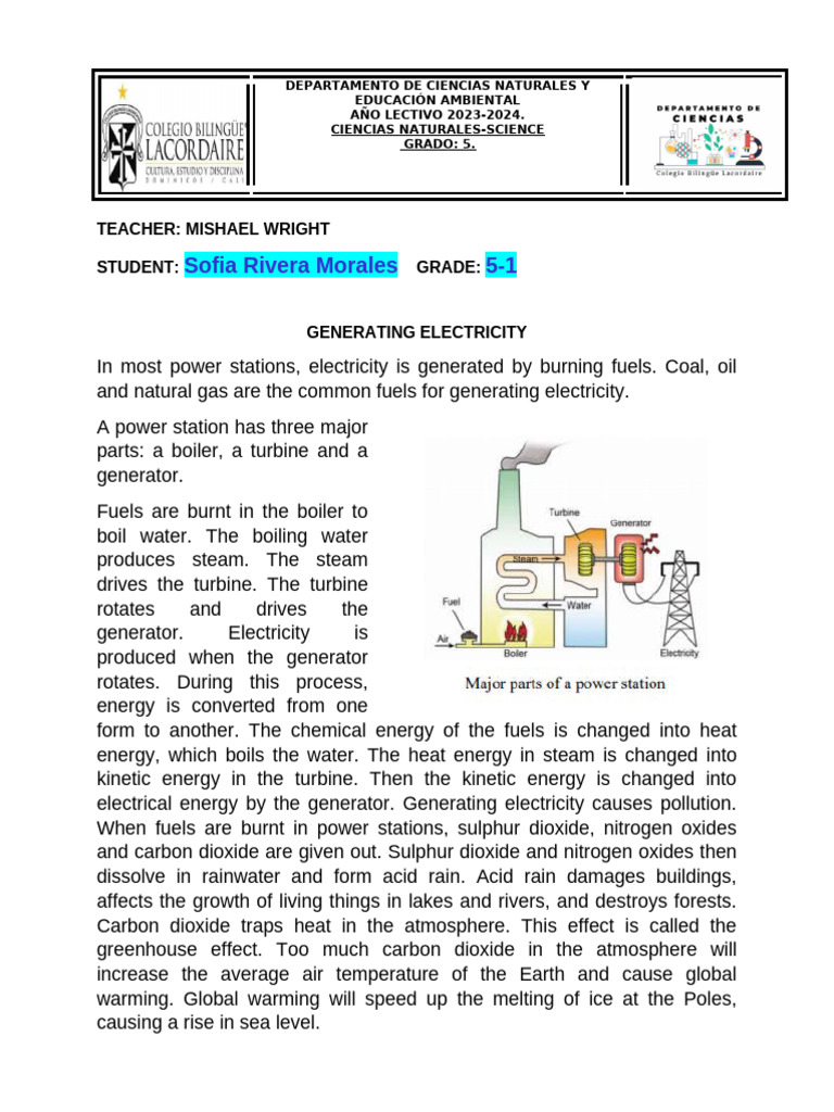 How Electricity is Generated in Power Stations | PDF
