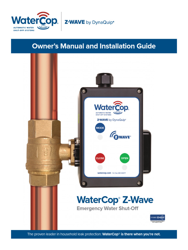 Water Cop Zwave Manual 192340 Rev C | PDF | Pipe (Fluid Conveyance ...