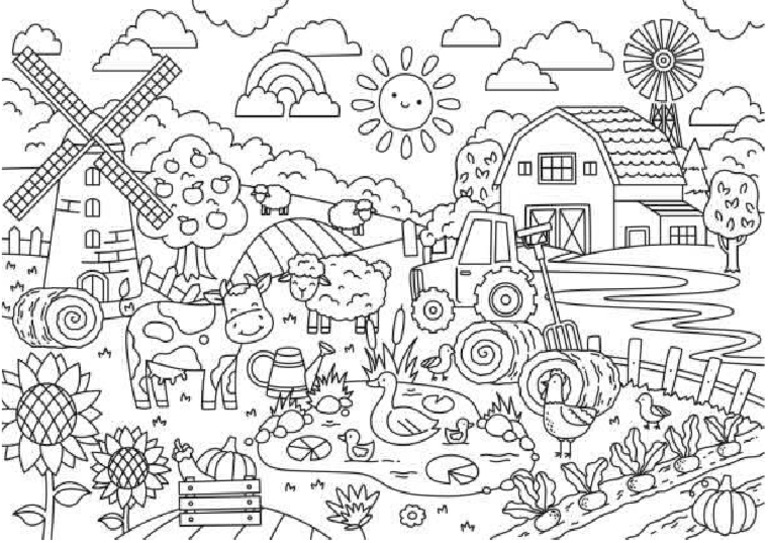 Dibujo Granja Colorear | PDF