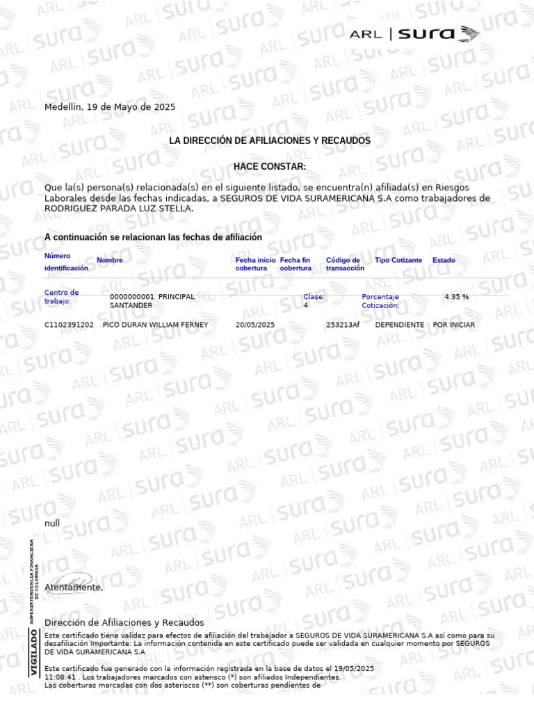 William Ferney Pico Duran | PDF | Pensión