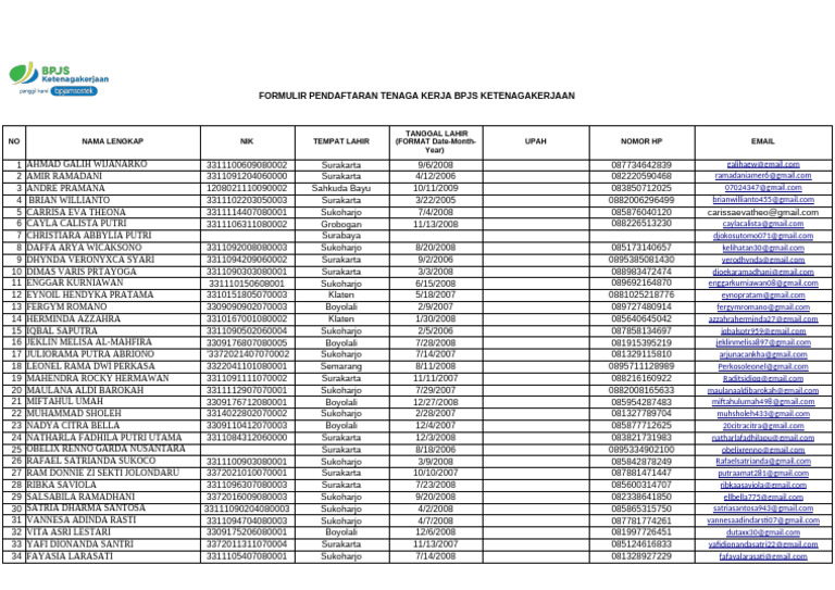 Formulir Bpjs Ketenagajerjaan-1 | PDF