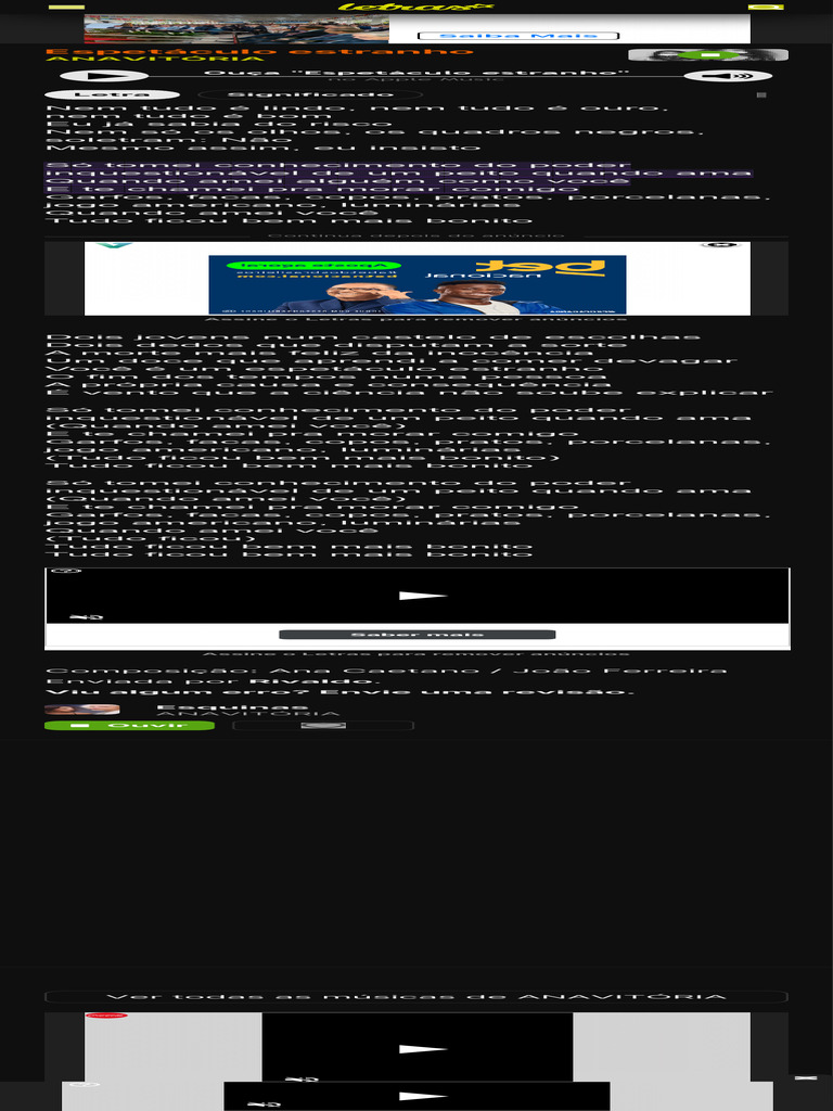 Espetáculo Estranho - ANAVITÓRIA | PDF