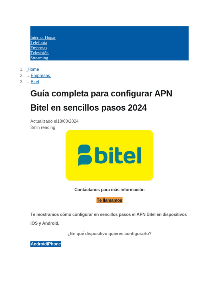 BITEL | PDF | Servicio de Mensajes Multimedia | Android (sistema operativo)