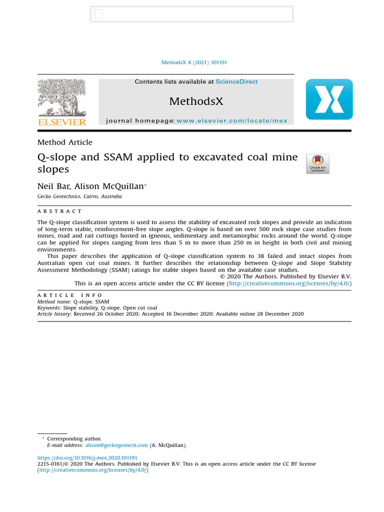 Q-slope and SSAM in Coal Mine Stability | PDF | Slope | Rock (Geology)