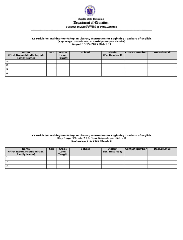 KS2 and KS3 Division Training On Literacy Instruction | PDF