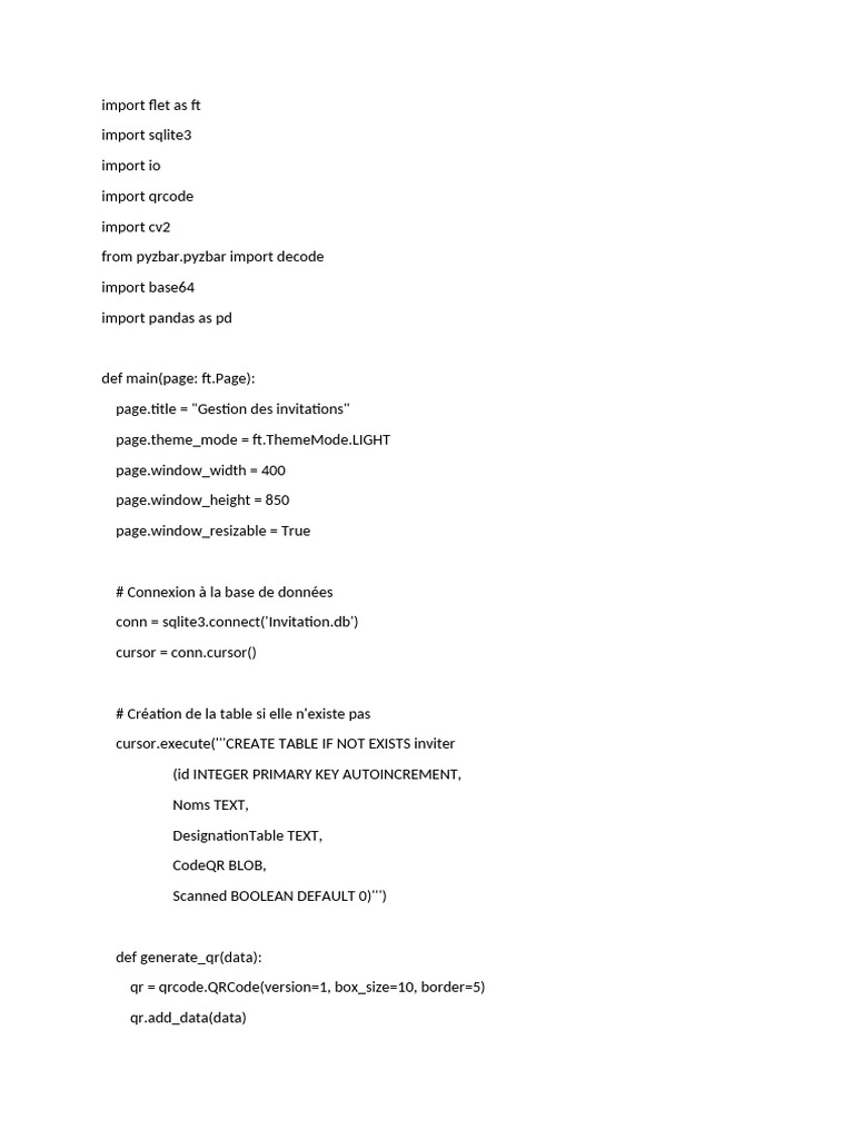 Code App Mobil Flet Sqlite Excel | PDF | Qr Code | Computer Programming