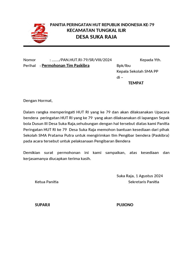 Permohonan PASKIBRA | PDF