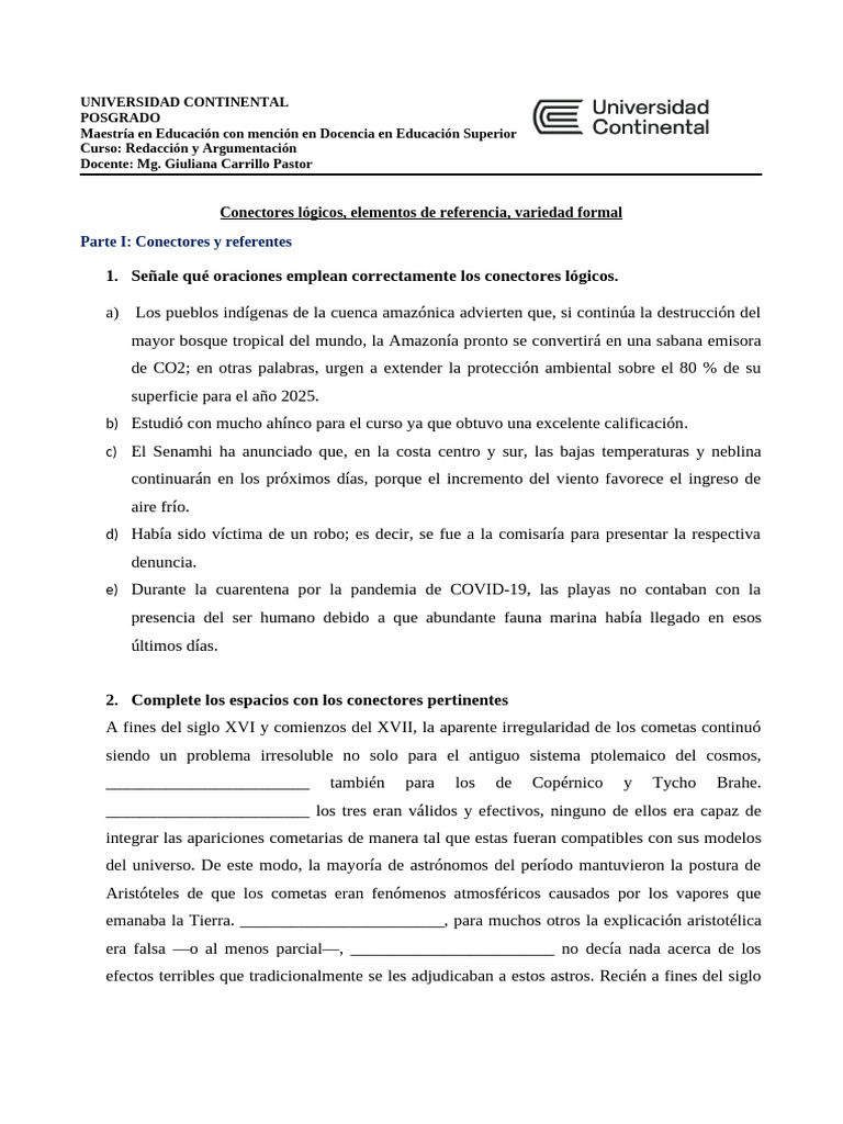 Conectores Lógicos, Elementos de Referencia y Variedad Formal | PDF