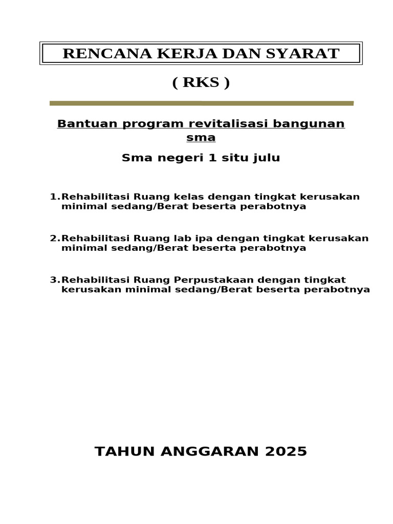 Rks Rehab Sekolah | PDF