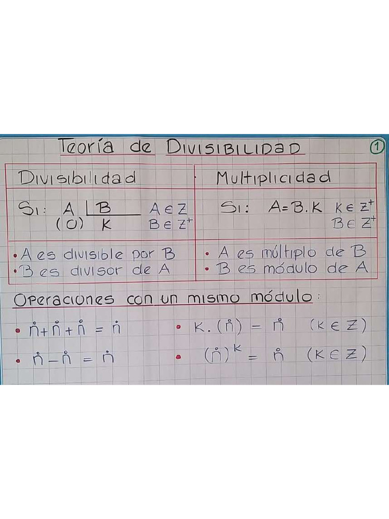 Teor A Divisibilidad (Teor A) (B Sico) | PDF