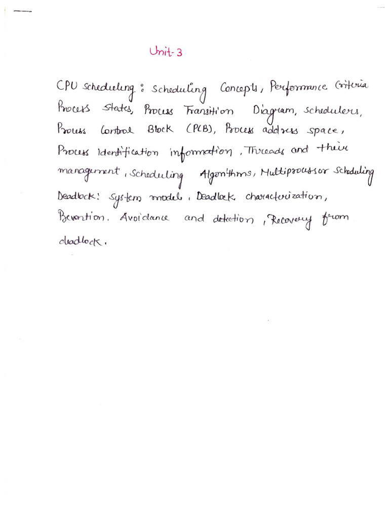 Operating System Unit-3 Deadlock | PDF