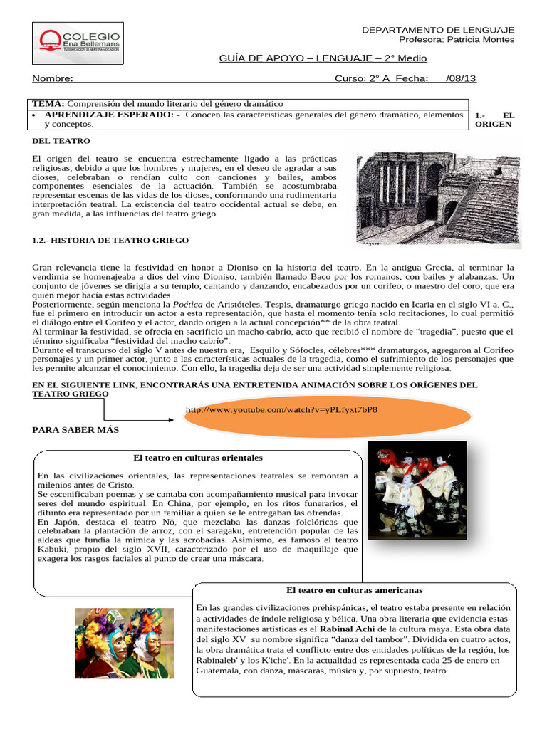 GUIA GENERO DRAMATICO Completa | PDF | Teatro | Tragedia